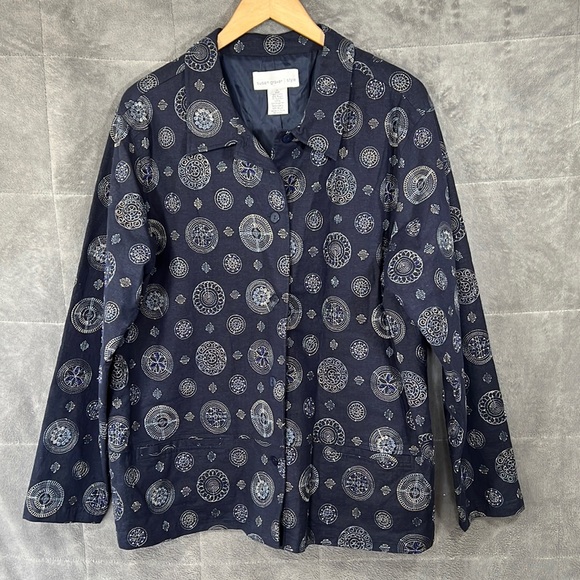 Susan Graver | Jackets & Coats | Susan Graver Linen Blend Beaded ...